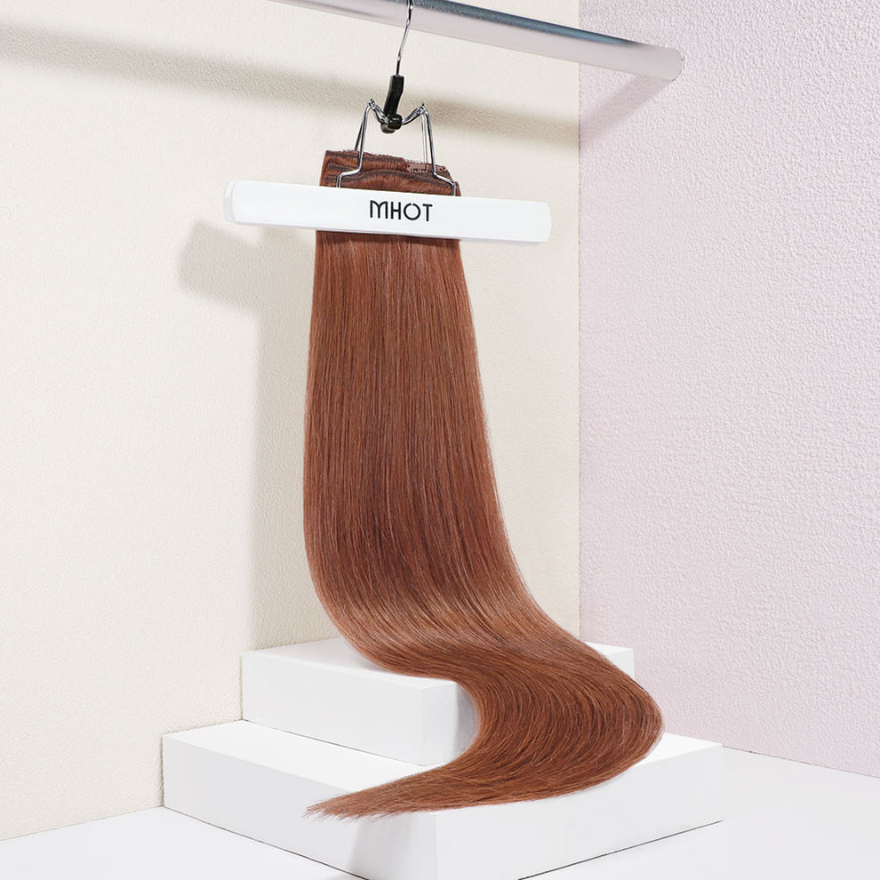 Copper Hair Extensions Clip In, Seamless Hair Extensions Clip Ins ...